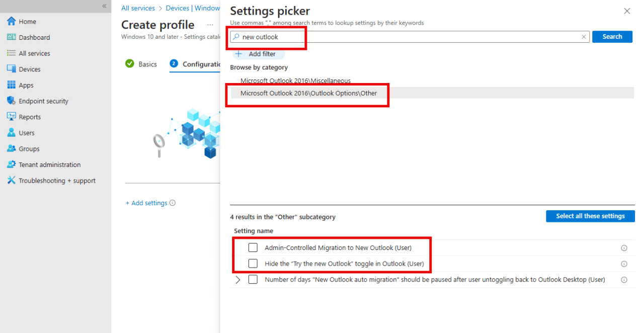 Control Outlook Installation: Disable Methods with Intune